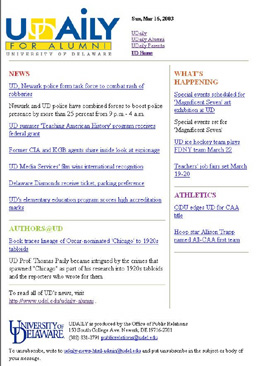 HTML-format allows for more colorful UDaily e-mail