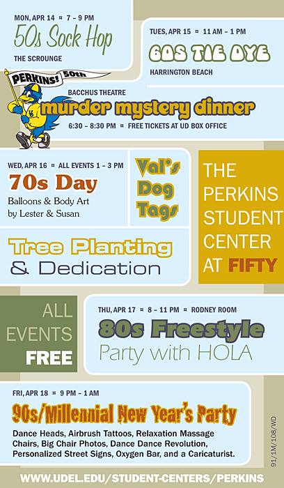 Perkins Student Center celebrates 5 decades, April 14-18